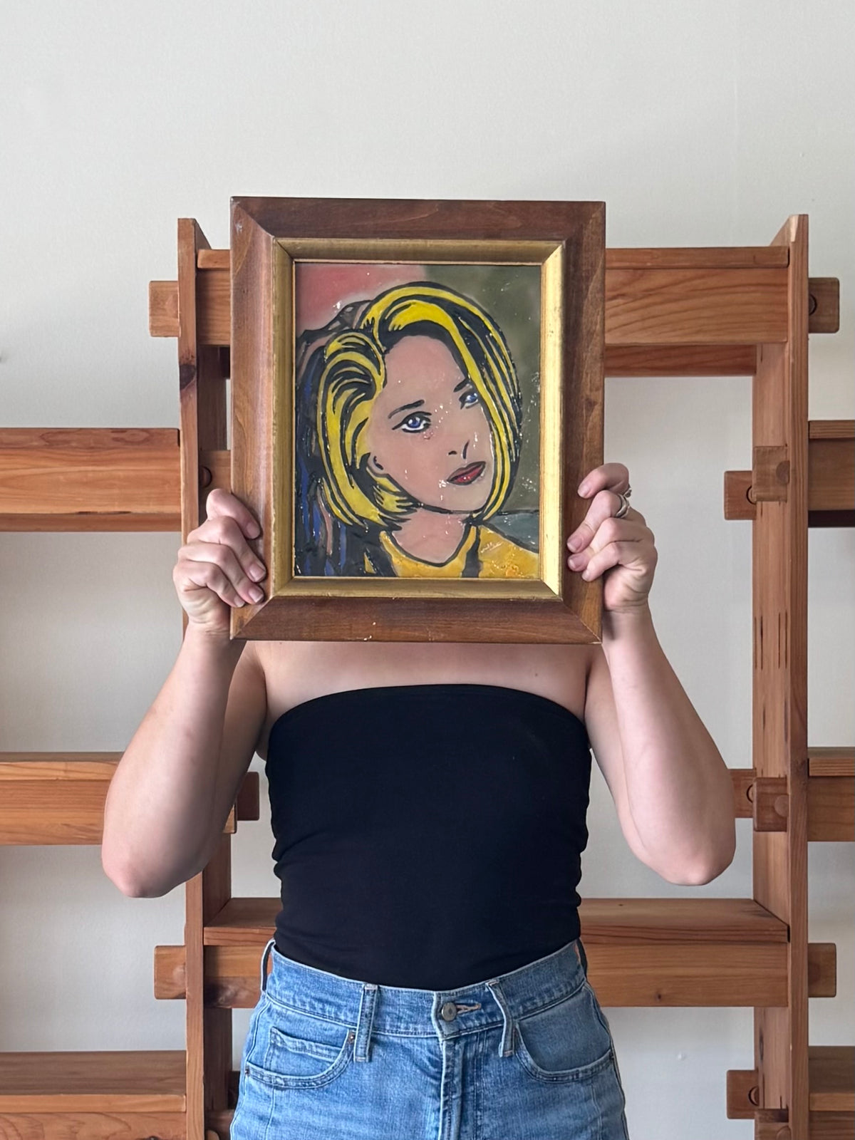 POP ART STAINED GLASS PORTRAIT IN THE STYLE OF ROY LICHTENSTEIN ...