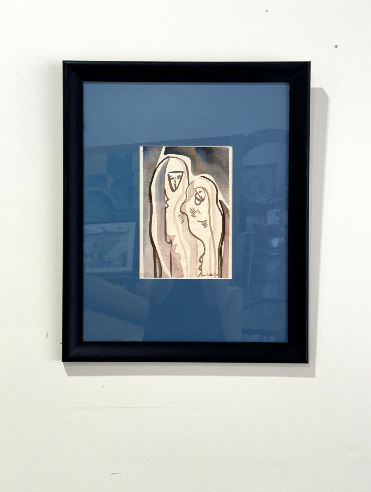 1973 FRAMED ORIGINAL WATERCOLOR SIGNED JANE CARTER – Carpenter.Studio